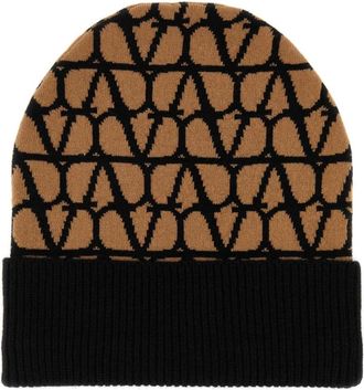 Valentino Garavani Femme, Accessoires, Multicolore, Taille: ONE Size Bonnet en cachemire avec imprim&eacute; Iconographe