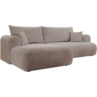 Selsey Selsey Ovo Cord - Ecksofa Schlaffunktion, Bettkasten, Cordstoff, links, Beige