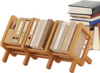 Generico Schreibtischregal - B&uuml;cherregal f&uuml;r Arbeitstisch, einziehbarer Organizer aus Holz f&uuml;r B&uuml;cher und Dekoration f&uuml;r Zuhause, B&uuml;ro, Schlafzimmer oder Ecke