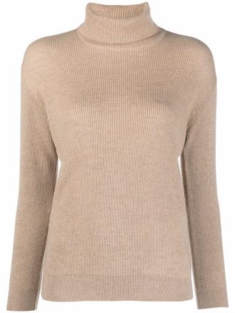 Brunello Cucinelli Kaschmirpullover mit Rollkragen - Nude