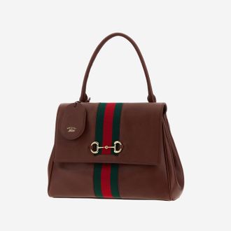 Gucci Womens Leather Shoulder Bag Paparazzo Brown Calf Skin