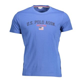 U.S.Polo Association T-Shirt mit auff&auml;lligem Logo-Print - - Tops - Herren - Blau - L