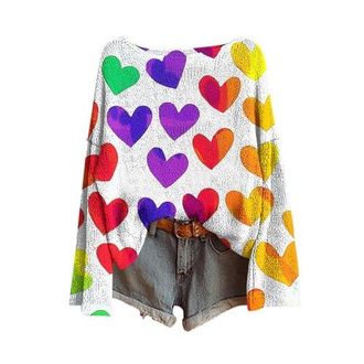 Generic Pull textur&eacute; en tricot &eacute;pais doux et confortable pour la Saint-Valentin 2026, blanc, XL