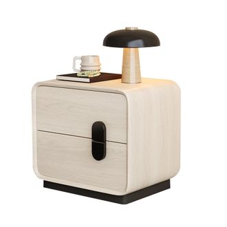 Generic Nachttisch fürs Schlafzimmer, Nachttisch aus Massivholz, Nachttisch im Vintage-Stil, Aufbewahrungsschrank mit 2 Schubladen, geeignet for Wohnzimmer un