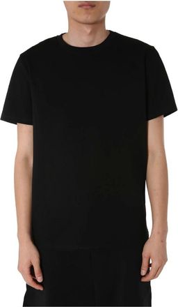 Moschino Homme, Tops, Noir, Taille: S T-Shirt MC Col Rond Patch Logo