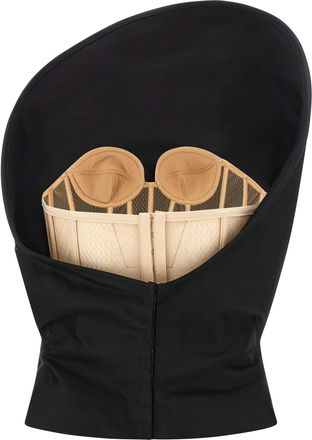 Magda Butrym Off-the-Shoulder Cotton Bustier Top - Black