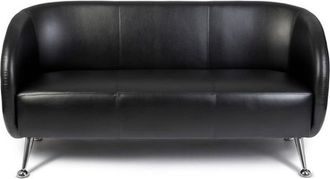 hjh OFFICE Lounge Sofa ST. Lucia Kunstleder 3-Sitzer Sofa mit weicher Polsterung, besonders bequem, Schwarz, 713403
