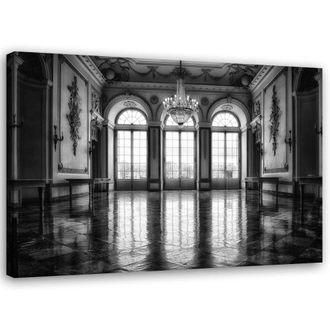 Feeby Wandbild Architektur Druckbild Leinwandbild schwarz-weiß 60x40 cm