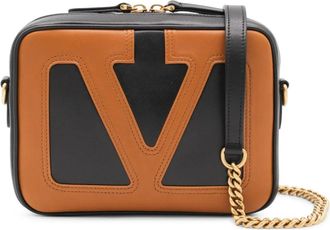 Valentino Garavani Hobo Bags - Black And Brown Leather Crossbody Bag - Gr. unisize - in Orange - f&uuml;r Damen