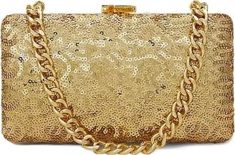 Lauren Ralph Lauren sequin chain-strap mini bag - Gold