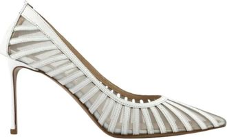 Gianmarco F. Femme, Chaussures, Blanc, Taille: 37 EU D&eacute;collet&eacute; en cuir