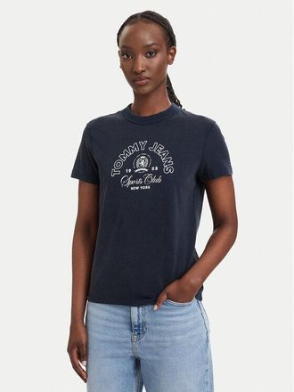 Tommy Jeans T-Shirt Heritage Logo DW0DW22816 Dunkelblau Regular Fit