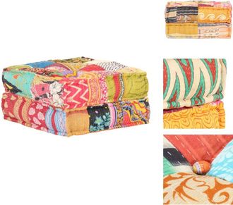 vidaXL Vidaxl - Pouf 60x70x36 cm Patchwork Stoff - Sitzsack - Pouf - Wohnaccessoire - Kuscheldecke - Patchworkkissen