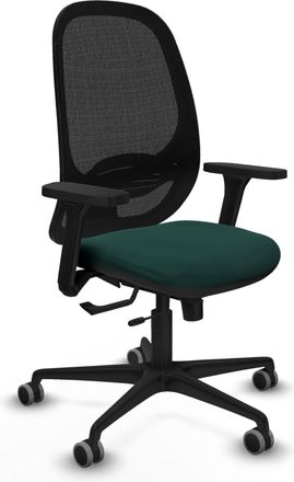 Piqueras y Crespo B&uuml;rostuhl mit Rollen von Cilanco mit 3D-Armen, h&ouml;henverstellbare Lendenwirbelst&uuml;tze, ausgestattet mit Syncro/Translack und Schneidschaum, Schwarz/Flas