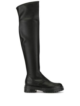 Gianvito Rossi cuissardes &agrave; semelle crant&eacute;e - Noir