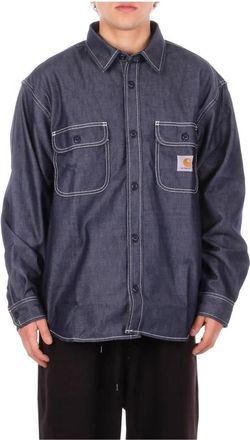 Carhartt Work in Progress Homme, Chemises, Bleu, Taille: XL Logo Front Jacket