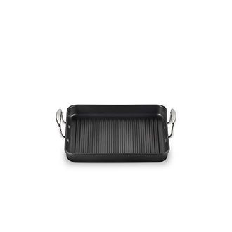 LE CREUSET Le Creuset Aluminium-Antihaft Grillpfanne, 28 cm, Mit Rillen, F&uuml;r alle Herdarten inkl. Induktion geeignet, Anthrazit/Silber, 52102280010201