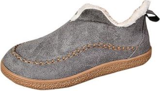 Generic Bottines de neige d&eacute;contract&eacute;es et confortables pour femme - Couleur unie - Talon plat - Doublure en fausse fourrure - Chaussures dhiver chaudes et an