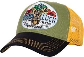 King Kerosin Good Luck - Maui Island Trucker Cap Unisexe Casquette Vert/Noir 100% Coton