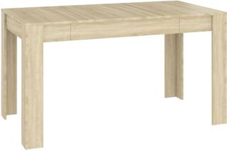 vidaXL TJROO Table de salon de cuisine ch&ecirc;ne Sonoma 140 x 74,5 x 76 cm en agglom&eacute;r&eacute;, style minimaliste, table &agrave; manger, restaurant, coin repas pour placer de
