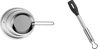 WMF Profi Plus Spritzschutz Küche für Ø 20-28 cm & BBQ Servierzange 32,5 cm, Cromargan Edelstahl, Kunststoffkopf, kleine Grillzange für Steak, Fisch, Gemü