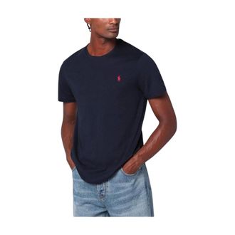 Polo Ralph Lauren Homme, Tops, Bleu, Taille: L T-shirt en coton coupe slim sur mesure