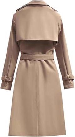 Generic Manteau Femme Coat Grande Taille Chic Trench-Coat Imperm&eacute;able L&eacute;ger Trench Gabardine La Ceinture Respirant Capuche Impermeable Mi Long Veste Longue De