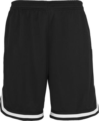 Urban Classics Herren Stripes Mesh Shorts - Loose Fit Basketball Shorts aus atmungsaktivem Polyester mit Streifendetails, ideal f&uuml;r Sport, Training & Streetwear,Blkb