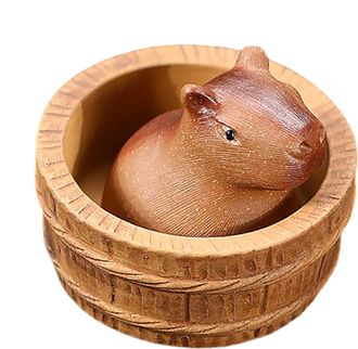 Generic Tontee Capybara Pet - Capybara Pet B0utique Teeset | Kleines Capybara-Trinkwasser-Teeset | Lila Ton-Teehaustier-Ornamente | Kleine Capybara-Desktop-De