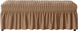 Generic Elastischer Bank-Schutzbezug - Staubdichter 3D-Blasenstoff Für Vollständigen Schutz - Abnehmbar & Waschbar Für Esszimmerbank, Ottomane Und Piano(Caqui