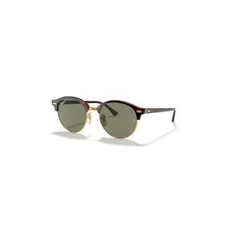 Ray-Ban Clubround Classic Sonnenbrillen Tortoise Fassung Gr&uuml;n Glas Polarisiert 51-19