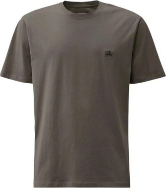 C.P. Company C.p. Company, Homme, Tops, Gris, Taille: L Horizontal Logo T-Shirt