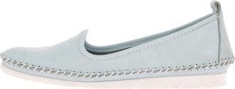 Andrea Conti Damen Slipper Mokassin aus weichem Leder im Boho Style 0027449, Größe:39 EU, Farbe:Blau