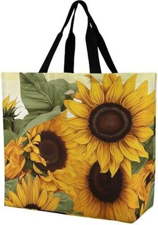 Generic Fleur De Tournesols Sac Fourre-Tout Pliable Tote Bag Imperm&eacute;able Sac A Main Femmes Pour Voyage Plage Travail