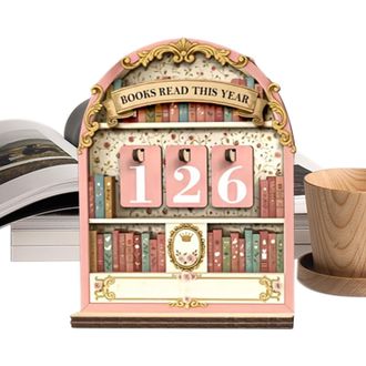 Generic Books Read This Year Tracker, Holz Jahreslesez&auml;hler, Moderne Lesez&auml;hler B&uuml;cherregaldekoration, Multifunktionale Buchz&auml;hler F&uuml;r Bibliotheksecke Arbeits