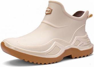 Generic Bottes de pluie courtes en caoutchouc pour homme - Hauteur cheville - Imperm&eacute;ables, beige, 39 2/3 EU