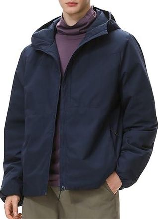 Generic Parka dhiver imperm&eacute;able &agrave; capuche pour homme avec fermeture &eacute;clair, bleu, 3XL