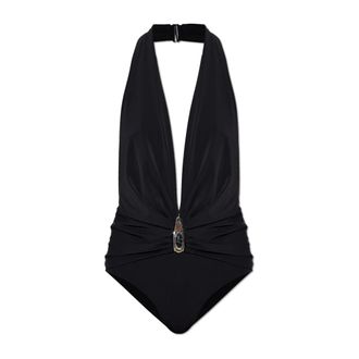 CHRISTOPHER ESBER Kristallanh&auml;nger Raffung One Piece - - Swimwear - Damen - Schwarzk - XS