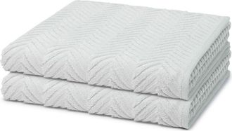 ROSS 2 teiliges Frottier-Set - Sensual Skin - Zopf-Muster (2 X Duschtuch im Set) - 500 g/m2 - Baumwolle - Walkfrottee - saugstark - weich und flauschig - C