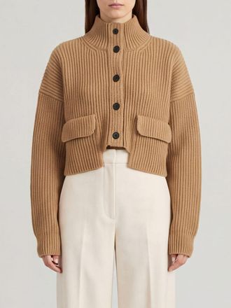 Khaite Cardigan court &agrave; col roul&eacute; en 100% cachemire avec ourlet asym&eacute;trique