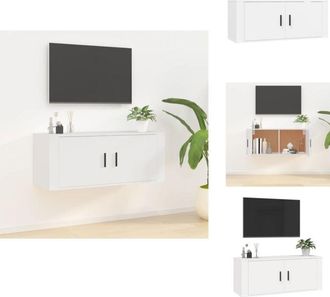 vidaXL Meuble TV mural Blanc 100x34,5x40 cm - Meuble Tv Mural - Meuble Tv Blanc - Meuble Tv Moderne - Étagère Murale - Rangement Tv