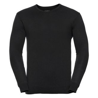 Russell Athletic Russell Collection - Sweatshirt V-Ausschnitt f&uuml;r Herren (Schwarz)