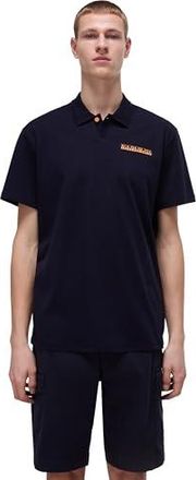 Napapijri Polo &agrave; Manches Courtes en Jersey Egeas, Bleu Marine, L