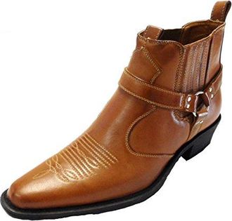 US Brass M183 - Bottes de cowboy avec Talon Cuban Hommes Marron Taille 43