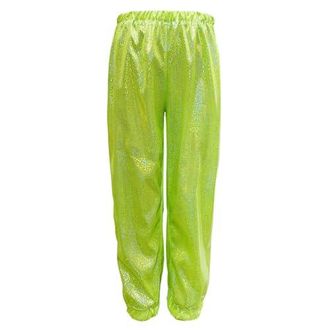Generic Pantalon droit &agrave; paillettes fines pour homme et femme - V&ecirc;tement de performance &eacute;lastique - Fermeture de danse, Vert, XL