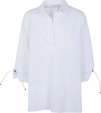 Max Mara Femme, Blouses et Chemises, Blanc, Taille: 36 FR Adorini Chemise Oversize en Popeline de Coton