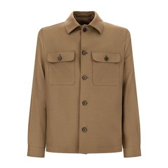 Corneliani Leichte Jacke mit verdecktem Verschluss - - Jackets - Herren - Beige - L