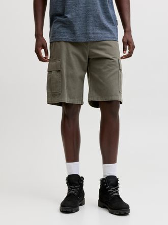 Jack & Jones Cargoshorts JACK & JONES JPSTCOLE HUDSON BELTED CARGO SHORTS MID, Herren, Gr. XXL, N-Gr, dusty olive, Web, Obermaterial: 100% Baumwolle, unifarben, re
