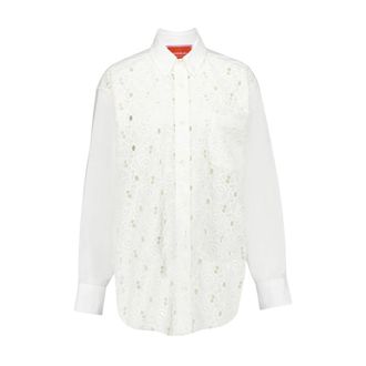 La DoubleJ Elegante Spitzen-Panel Button-Down Hemd - - Blouses & Shirts - Damen - Wei&szlig; - M