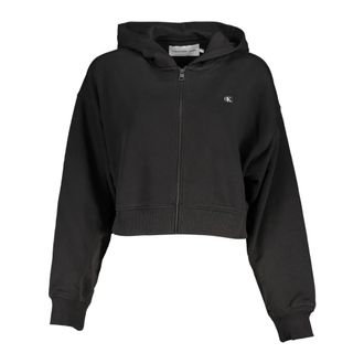 Calvin Klein Femme, Sweatshirts et sweats &agrave; capuche, Noir, Taille: 44 FR Badge Zip-Through SweaT-shirt